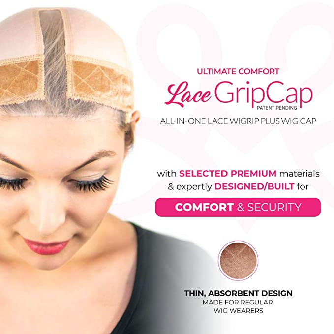 All-In-One Anti-Slip Lace Wig Grip Cap for Glueless Install And Keep W ...